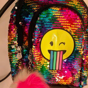 Justice | Accessories | Rainbow Sequin Emoji Mini Backpack | Poshmark
